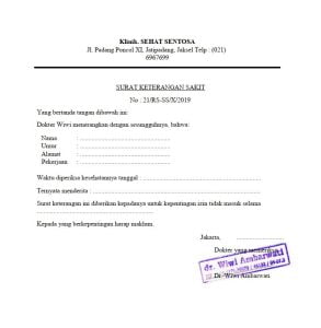 Download Surat Keterangan Sakit Dokter dan Stempel PDF – Poltekkes